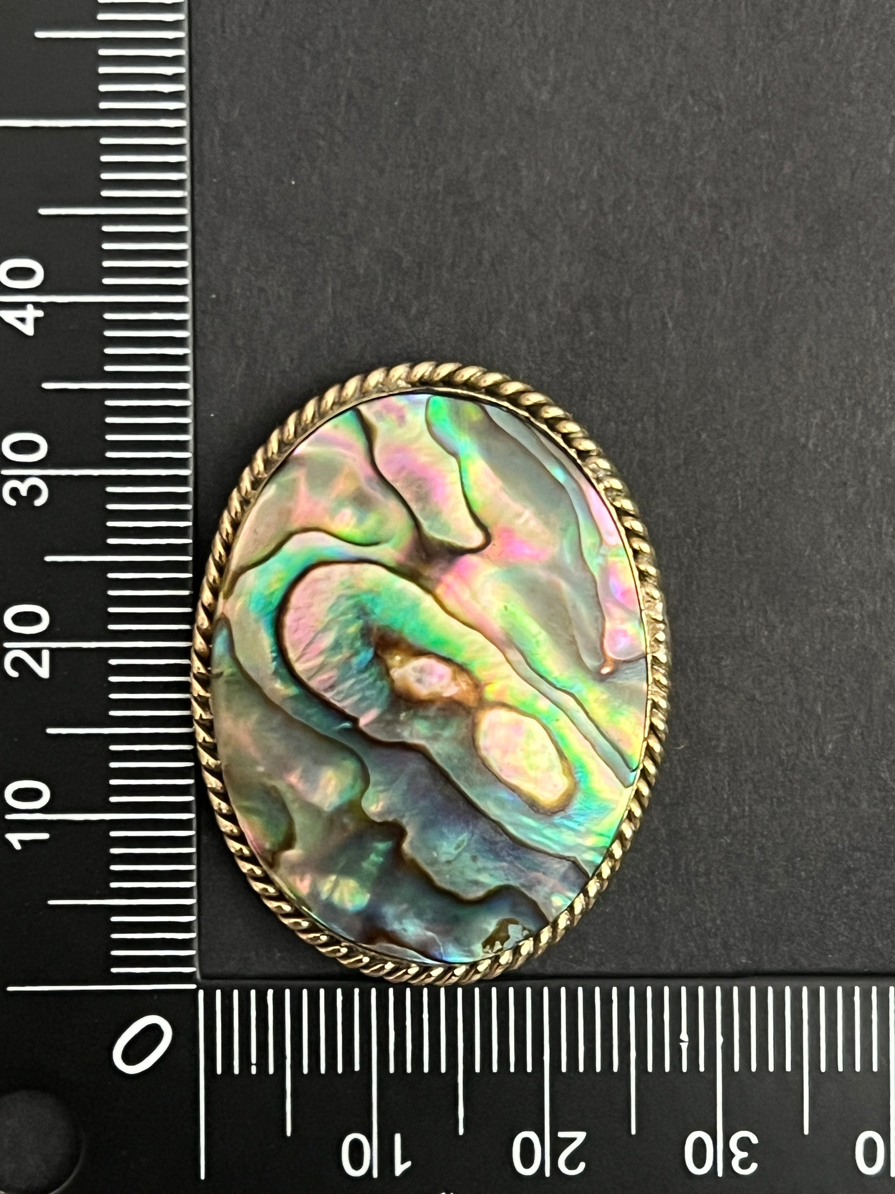 Abalone Shell sertie n°D1 (3,8cm x 2,8cm) – Solyluna Macramé